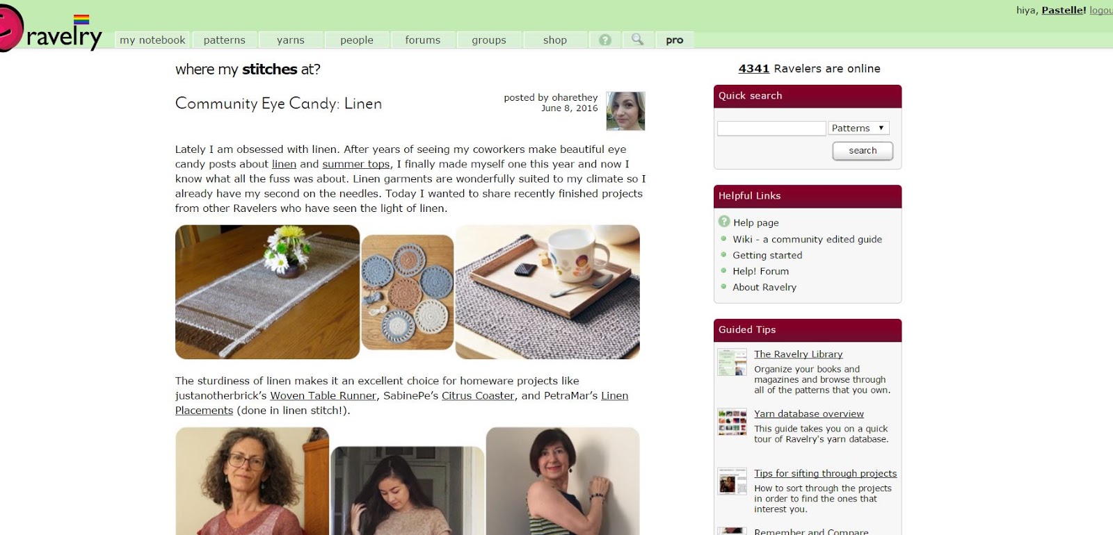 Sur le site ravelry – L'Univers d'une tricoteuse